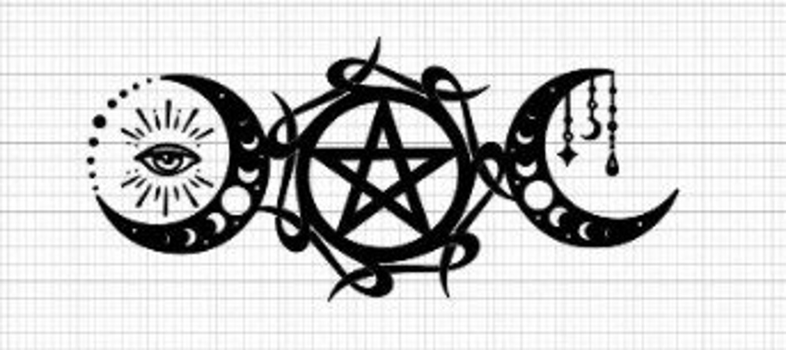 Triple Goddess Design, Moon, Goddess, Wiccan, Pentacle, Jpg, Svg, Pdf ...