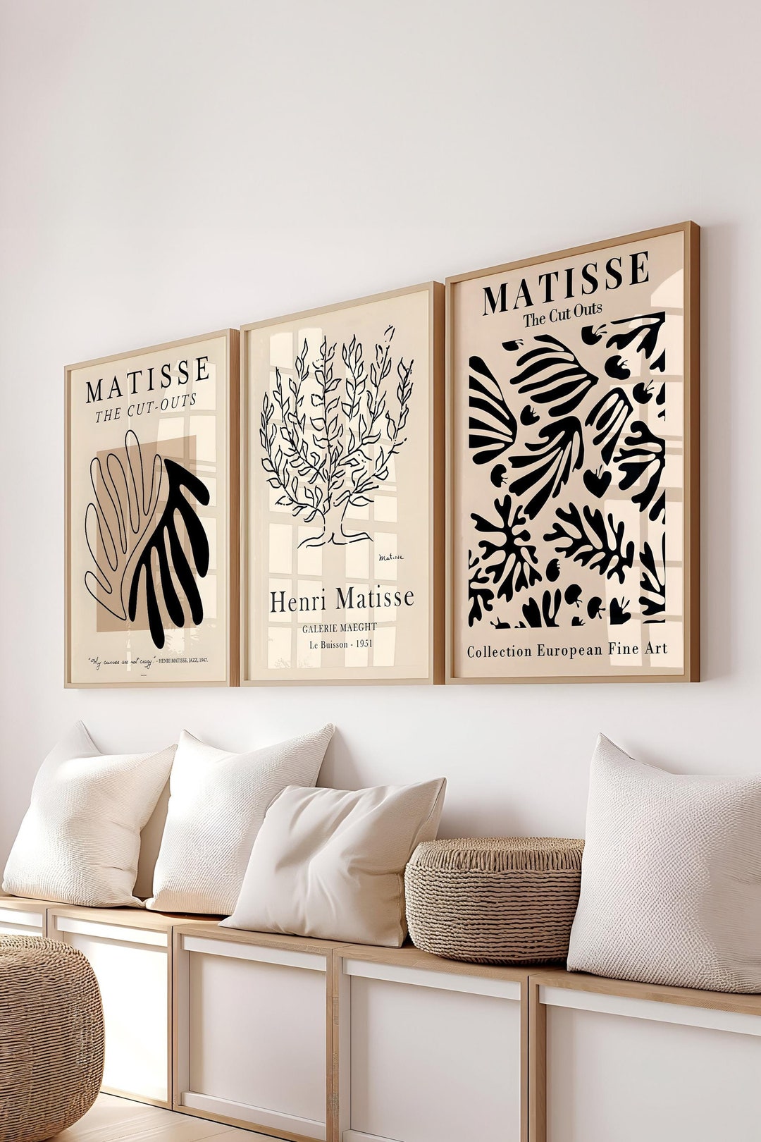 Henri Matisse Print Set of 3 Framed Poster, Matisse Wall Art for ...