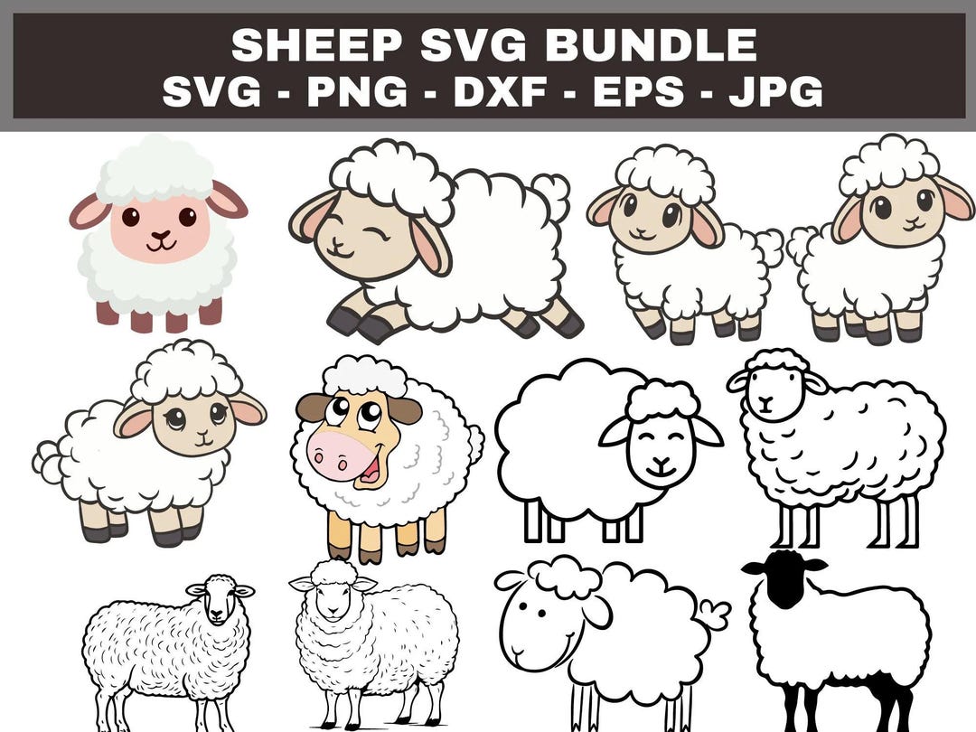Sheep SVG Bundle, Sheep Dxf, Sheep Png, Sheep Eps, Sheep Vector, Sheep ...