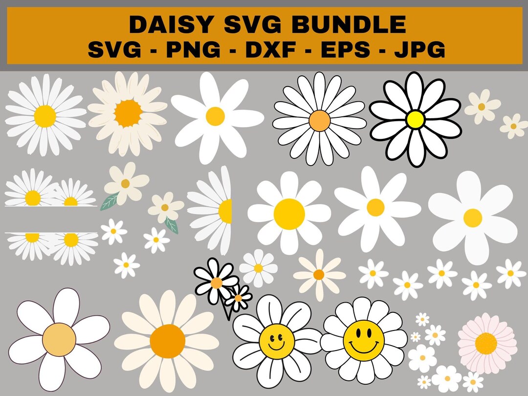 Daisy Svg, Daisy Svg Bundle, Daisy Flower Svg, Daisy Silhouette, Daisy ...