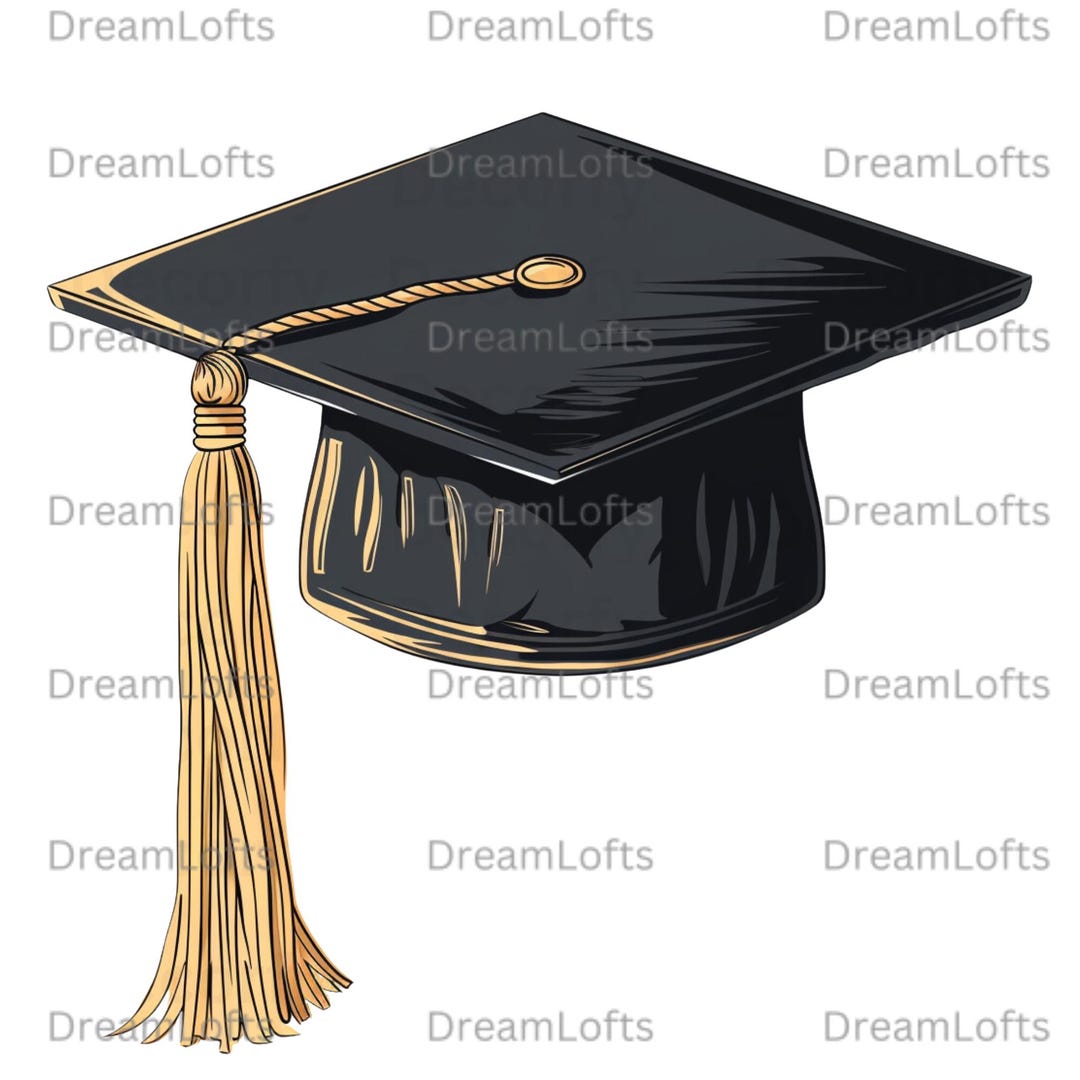 10 Graduation Cap Clipart Classic Modern Grad Hat Illustrations ...