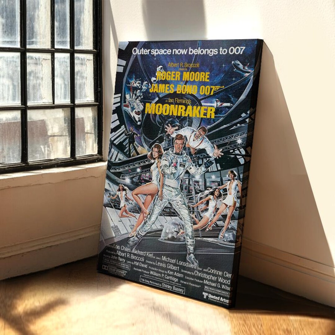 Moonraker Retro Movie Poster,wall Decor, Room Decor,wrapped Framed Canvas,art Poster for Gift - Etsy