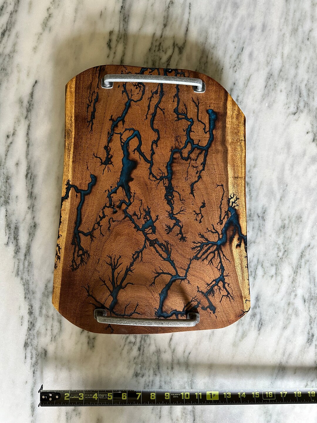 Fractal Burn Tray: "river & Lightning" - Etsy