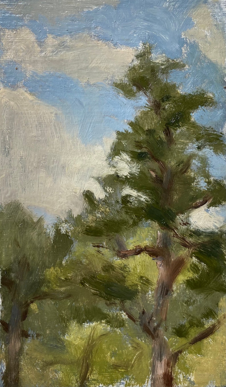Scots Pine Trees Landscape Original Oil Painting - Etsy