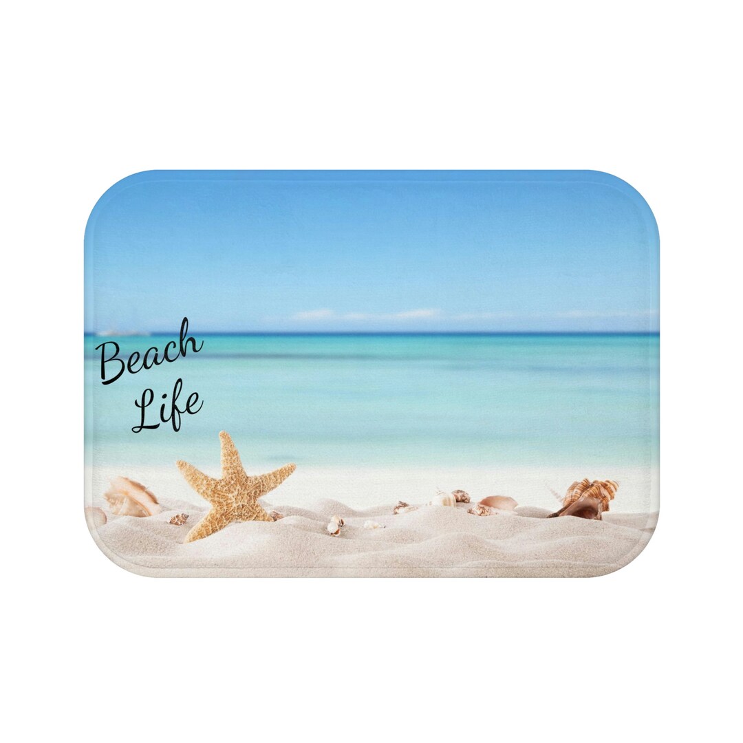 Coastal Decor Memory Foam Beach Bath Mat Non-slip beach - Etsy