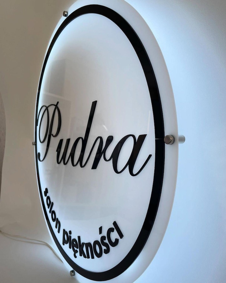 Custom Acrylic Sign, Salon Logo Sign, Personalised Signage, 3D Round ...