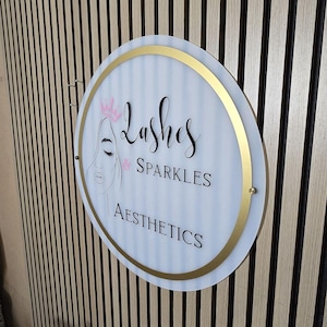 Custom Acrylic Sign, Salon Logo Sign, Personalised Signage, 3D Round ...