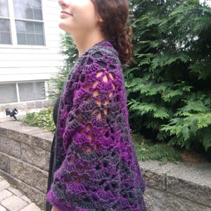 Purple Shawl, Ladies Shawl, Handmade Wrap, Handmade Shawl, Ladies ...