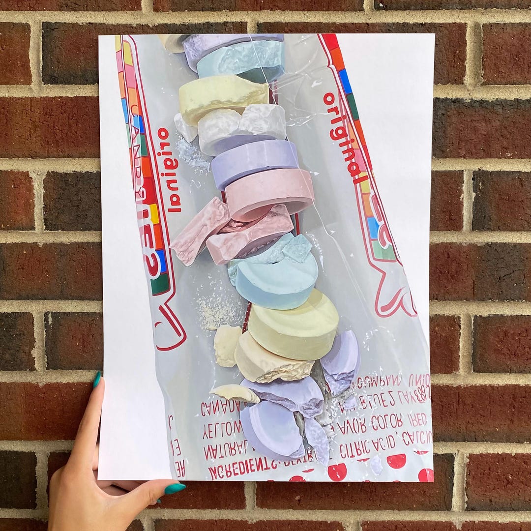 Crushed Smarties Print: Pop Art Candy Still Life, Kitchen Wall Unframed ...