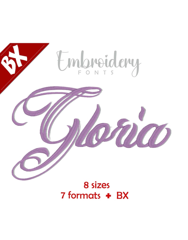 Gloria Embroidery Font Digitized Embroidery Font Embroidery Font ...