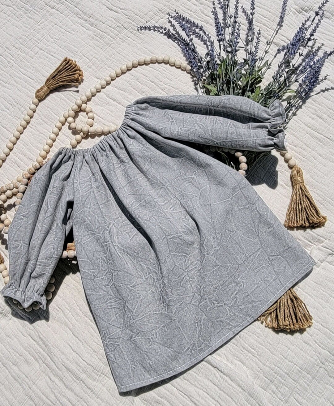 Grey Long Sleeve Fall Peasant Dress for Baby Toddler or Big Girl / Fall ...