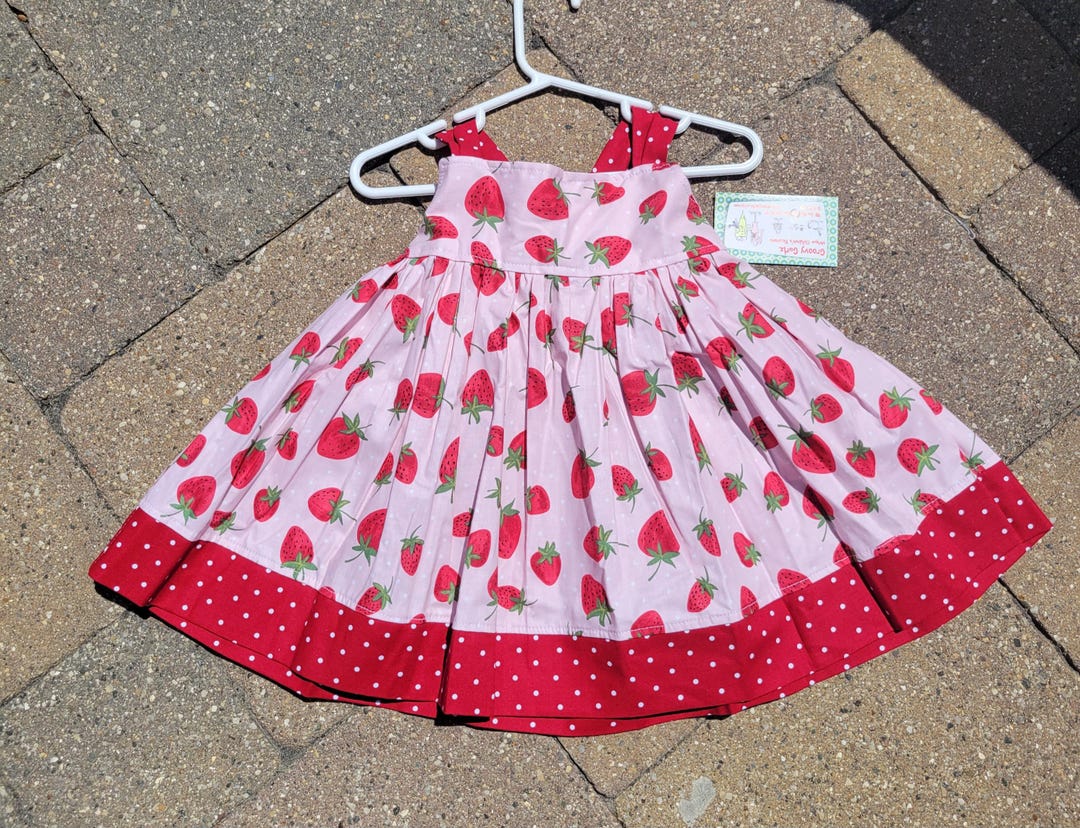 Girls Strawberry Dress With Adjustable Fit - Etsy