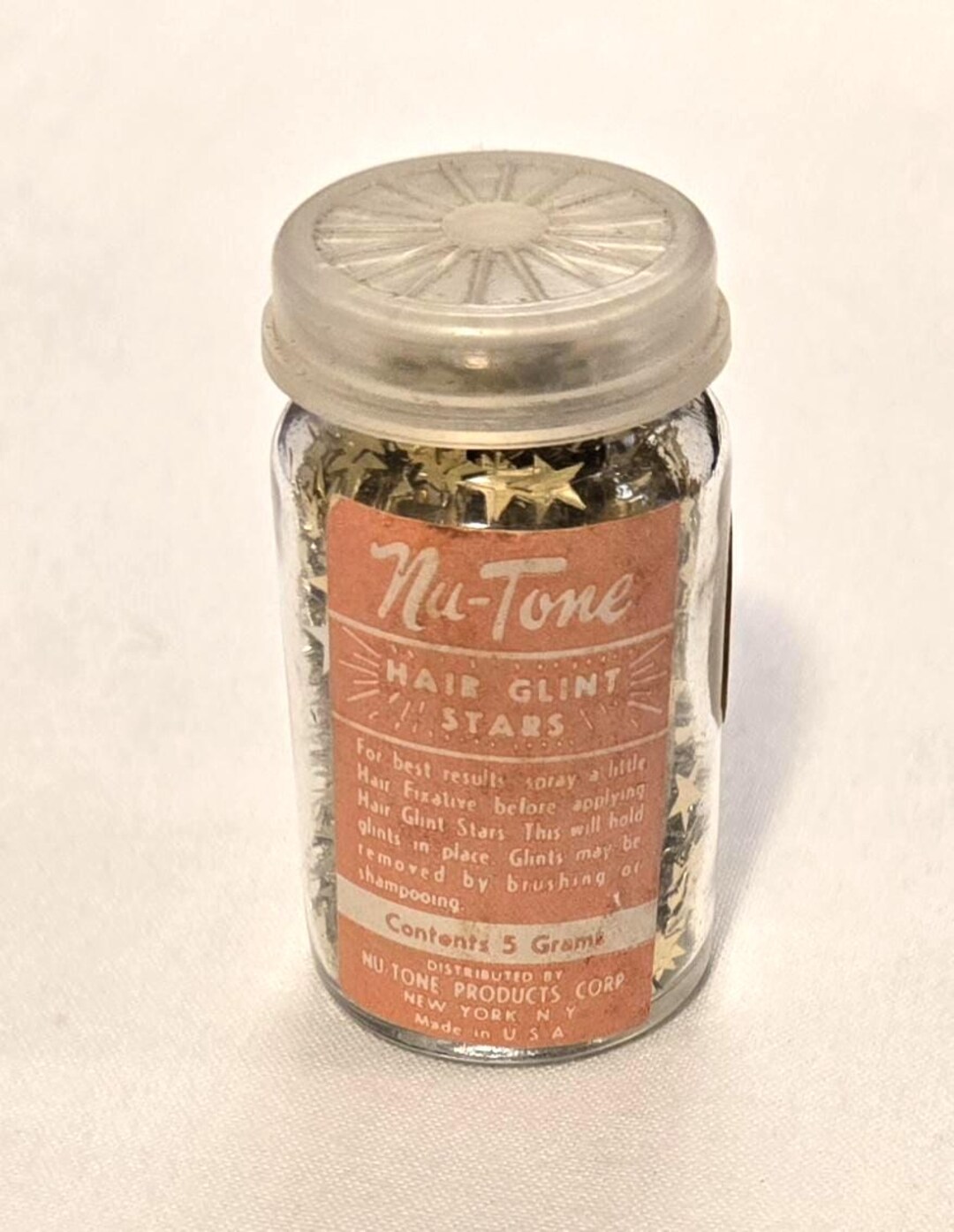 RARE ~ Vintage Nu-tone Hair Glint Stars ~ Full Glass Bottle ~ Mid ...