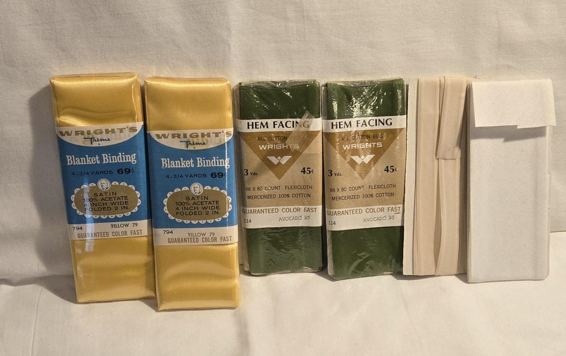 18 Packs - Variety of Vintage Seam Binding, Hem Facing, Bias Tape ...