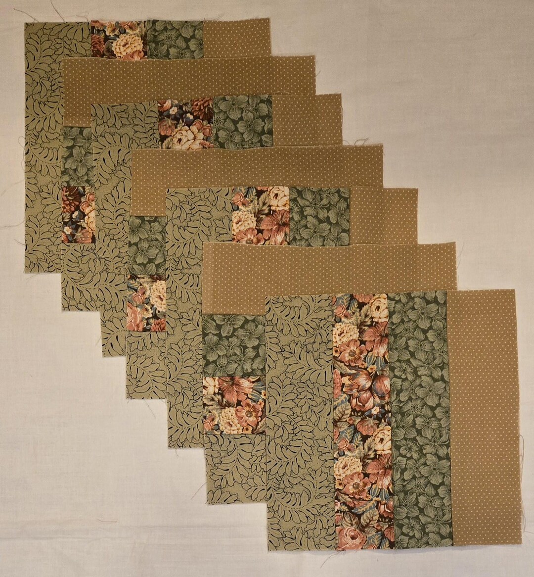 Seven 4 Strip Patchwork Quilt Blocks 8 X 8 Inches - Etsy