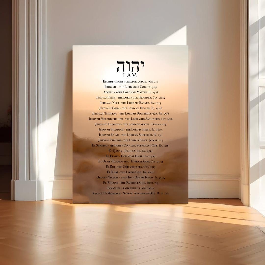 I Am, Names of God Jehovah Version Hand Painted Fine Art by Abide ...
