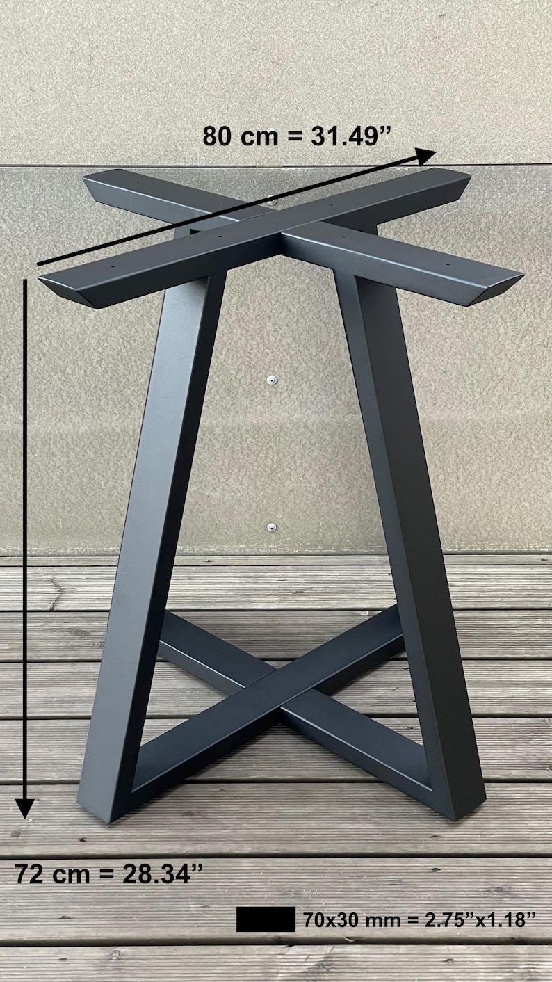 Heavy Duty Metal Table Base - CROSS | Sturdy Table Legs for Rustic Home ...