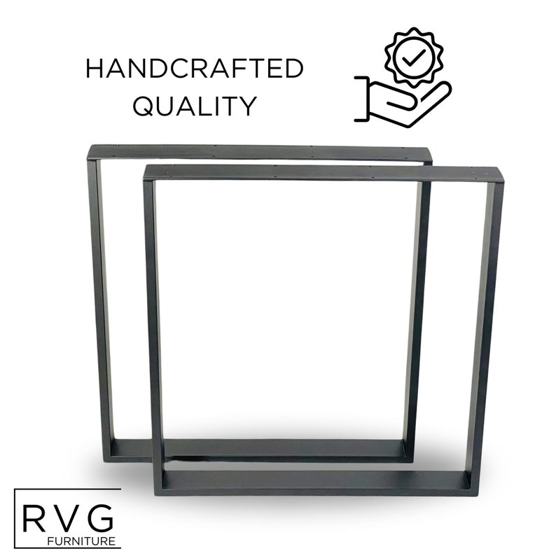 Metal Table Legs SQUARE Set of 2 Dining Steel Desk Legs Industrial ...