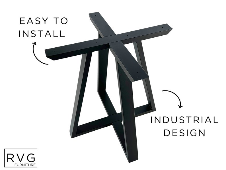 Industrial Metal Dining Table Base - CROSS | Sturdy Table Legs for ...