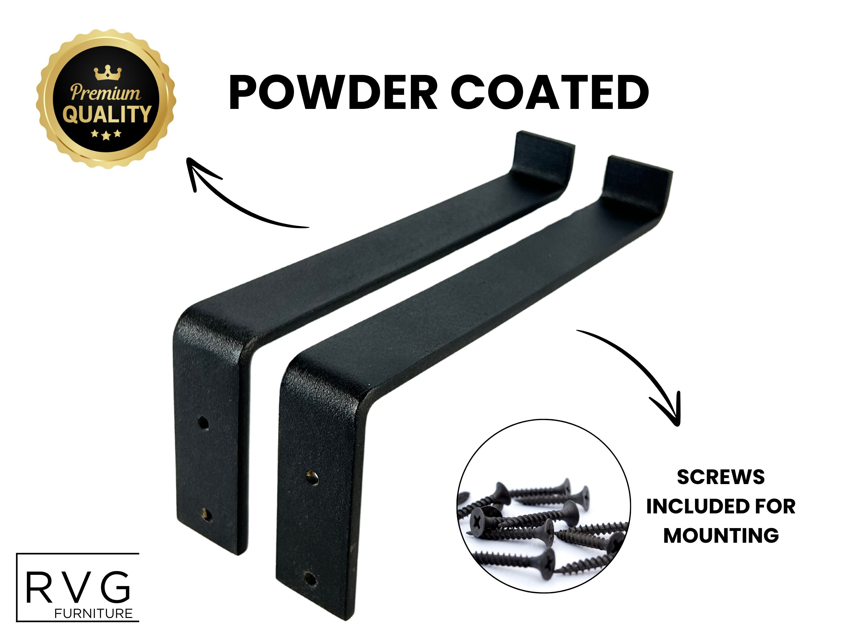 Modern Minimal Metal Shelf Brackets for Floating Shelves Industrial ...