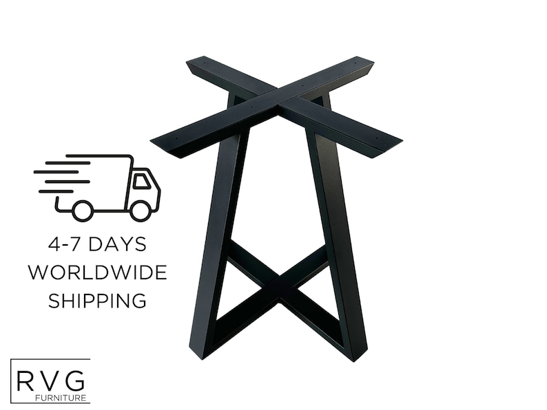 Industrial Metal Dining Table Base - CROSS | Sturdy Table Legs for ...