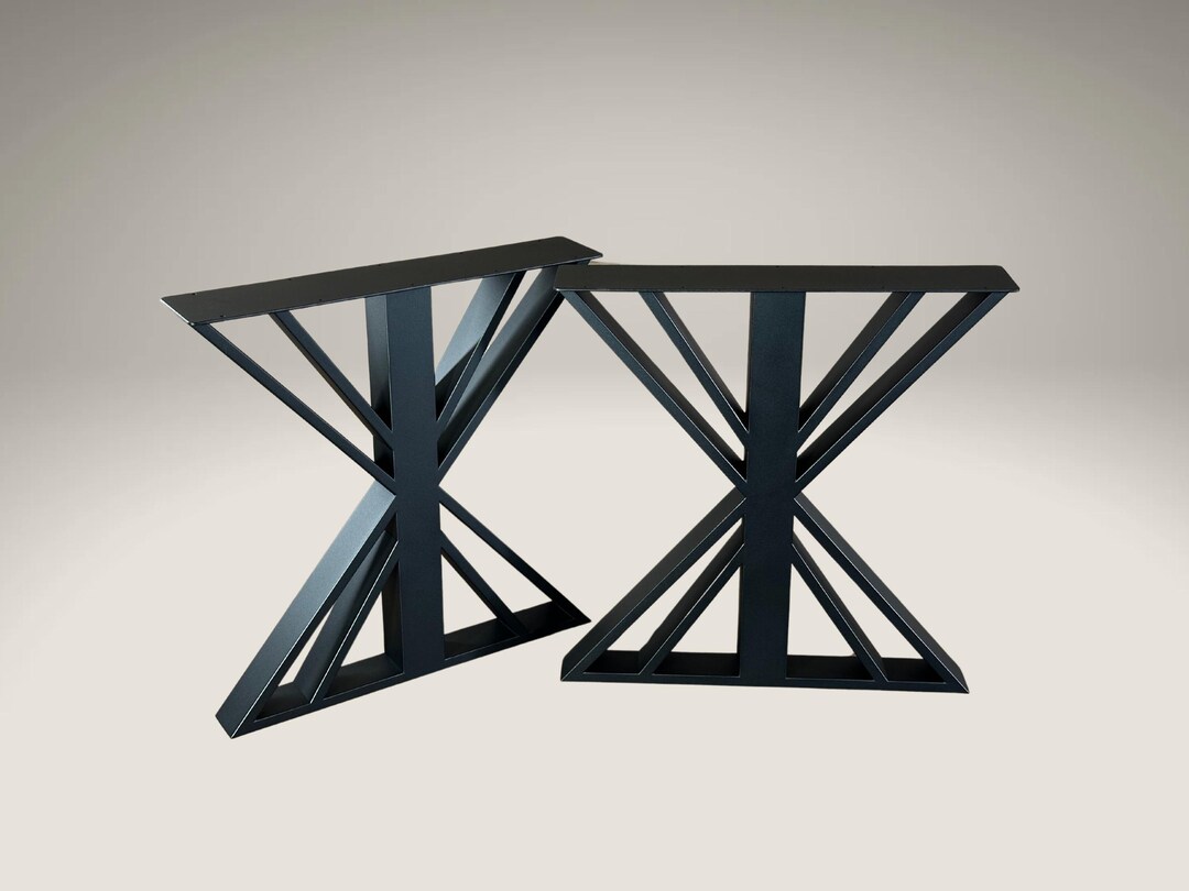 Metal Table Legs - FARM | Set of 2 | Dining Steel Desk Legs ...