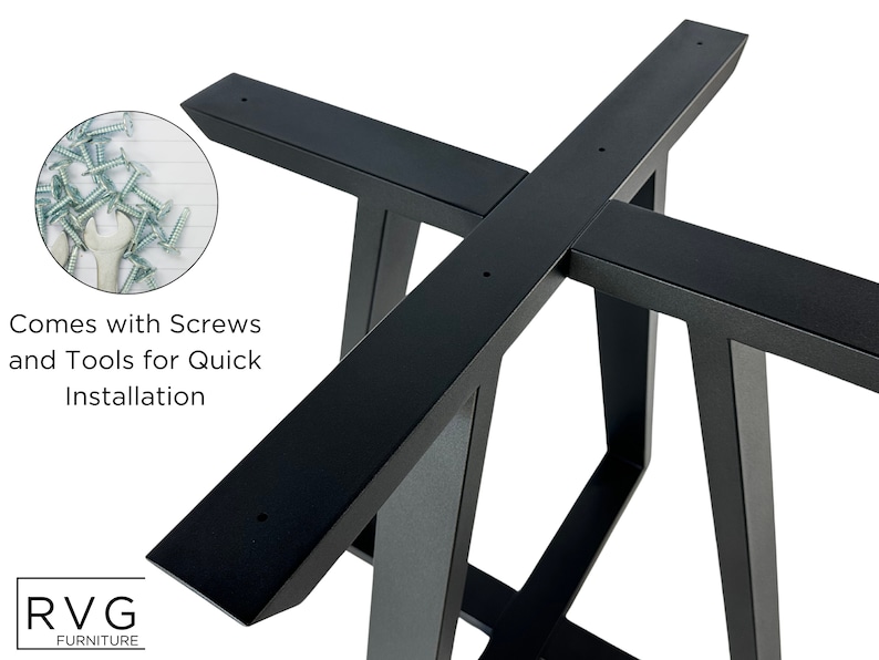 Industrial Metal Dining Table Base - CROSS | Sturdy Table Legs for ...