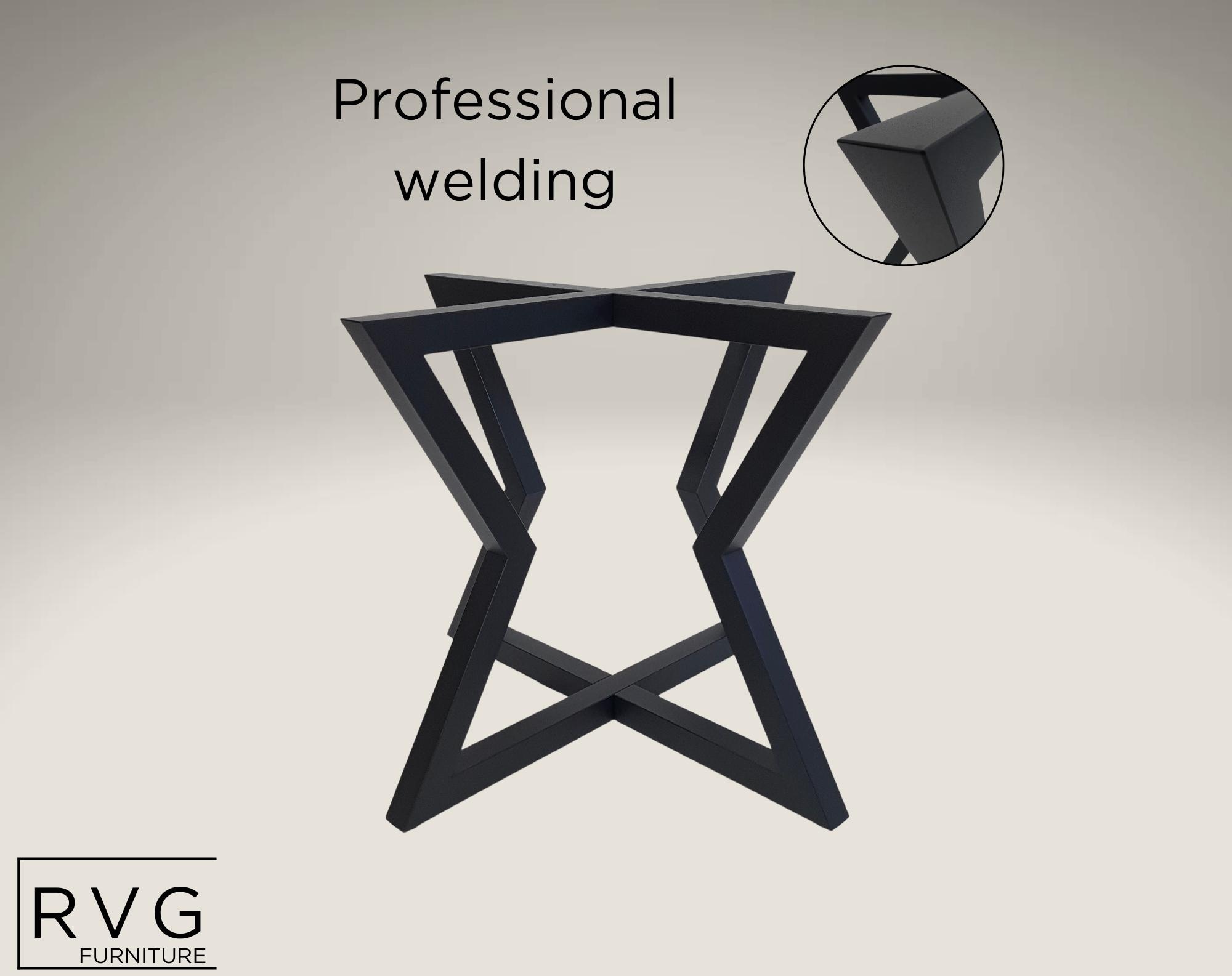 Industrial Metal Dining Table Base - STAR 2 | Sturdy Table Base for ...
