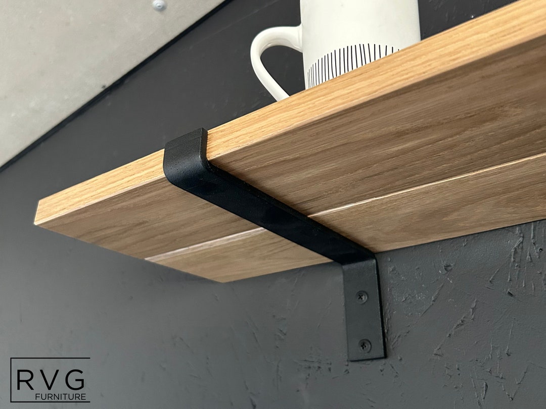 Modern Minimal Metal Shelf Brackets for Floating Shelves - Industrial ...