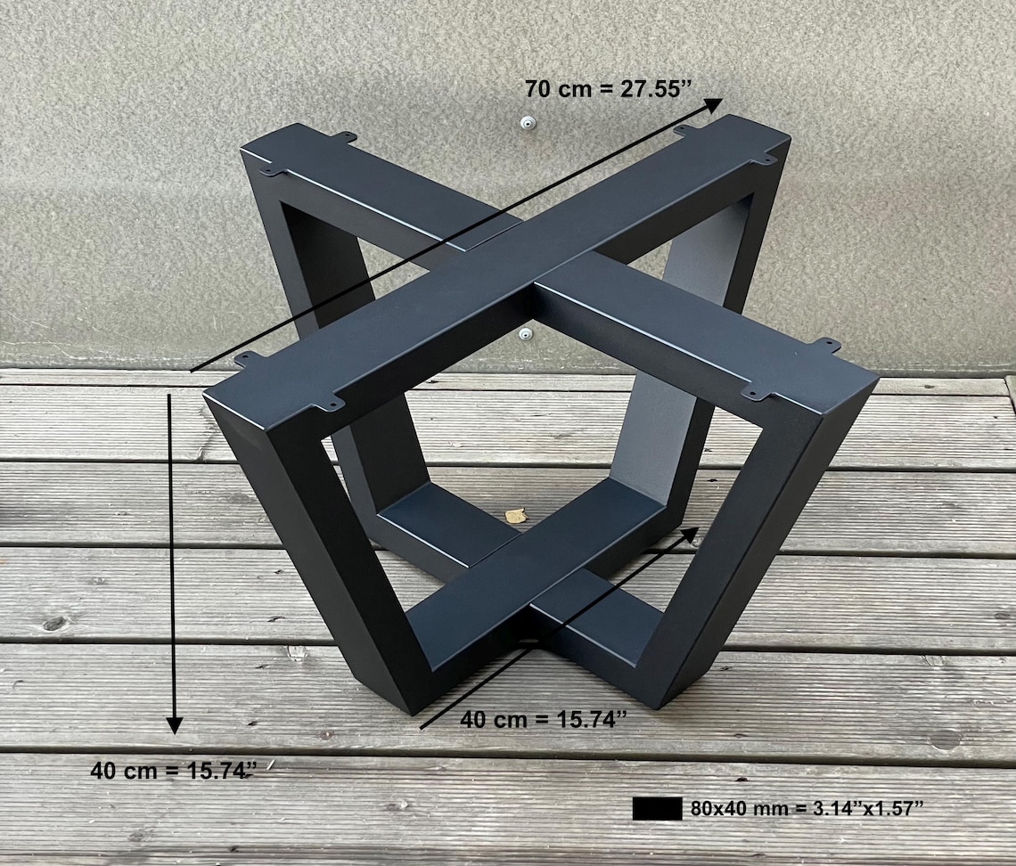 Modern Metal Coffee Table Base - TRAPEZE | Sturdy Table Legs for Rustic ...