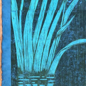 Blue Flag Iris, Large Woodblock Print on Handmade Paper - Etsy