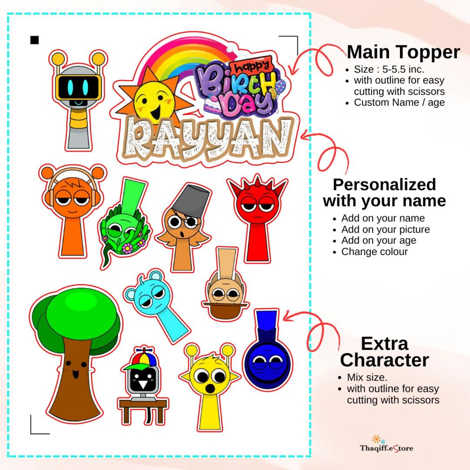Design 001 : Personalized Your Incredibox Sprunki's Character as Your ...