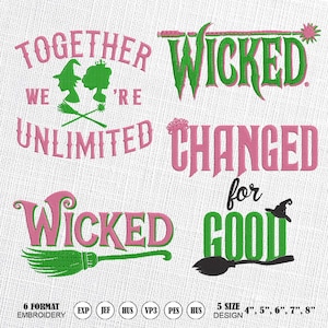 Bundle Wicked Embroidery Design File, Wicked Embroidery Instant ...