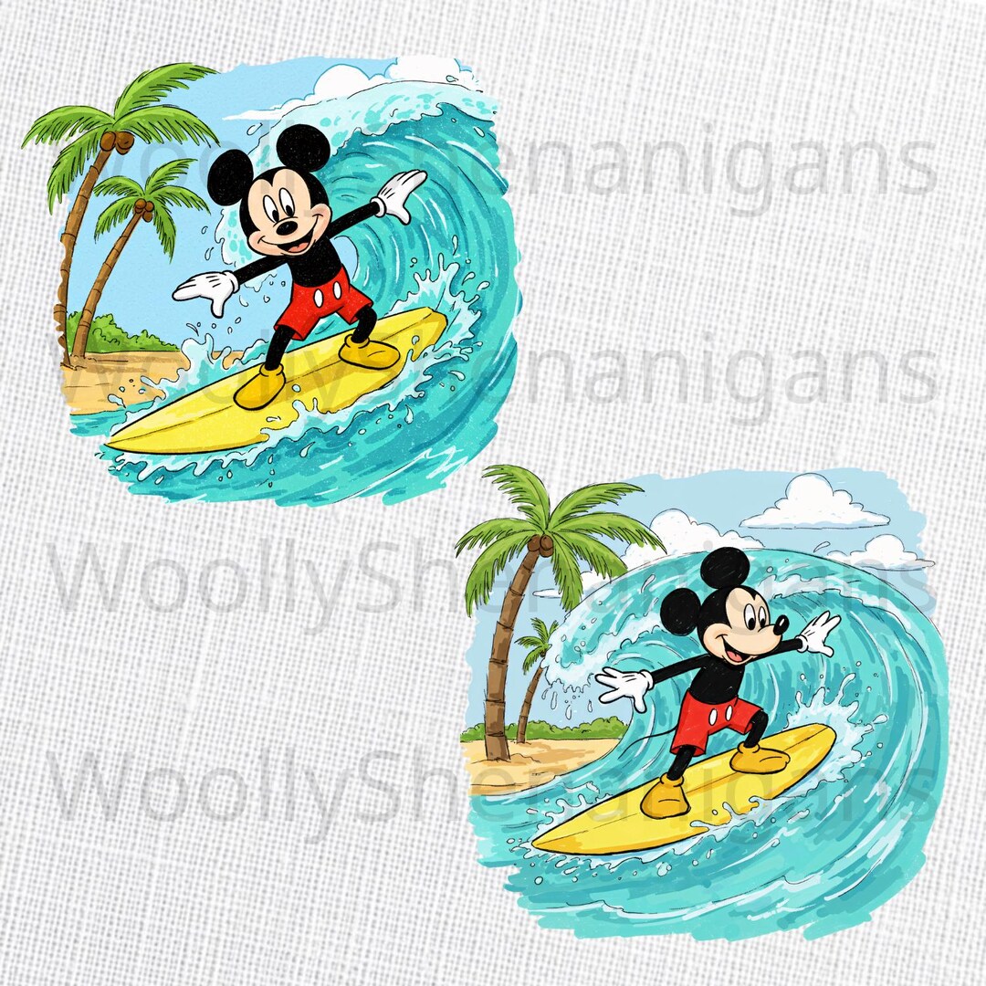 Mouse and Friends Surfing Png, Mouse Retro Surf Png, Vintage Retro ...