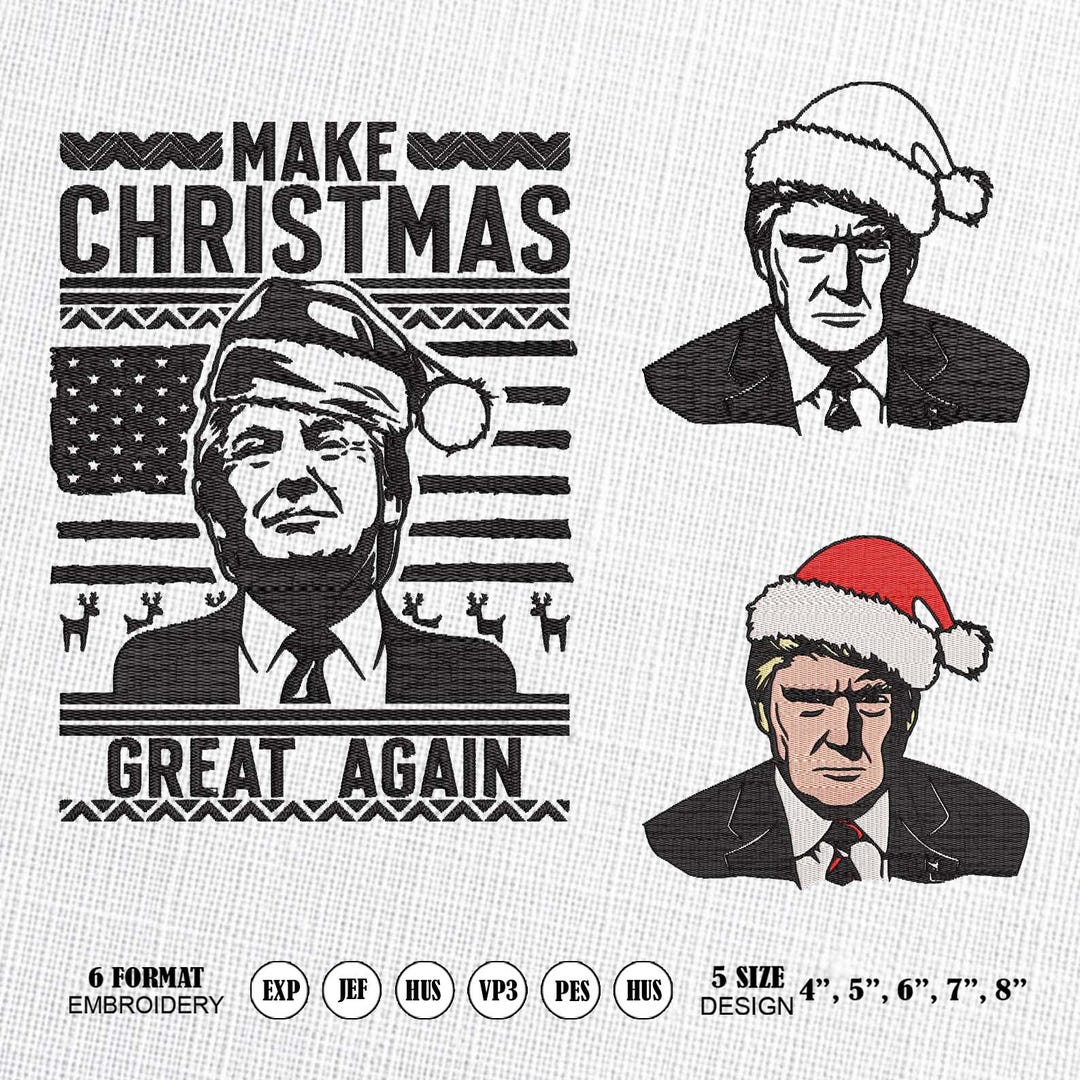 Make Christmas Great Again Embroidery Digital File, Great Christmas ...