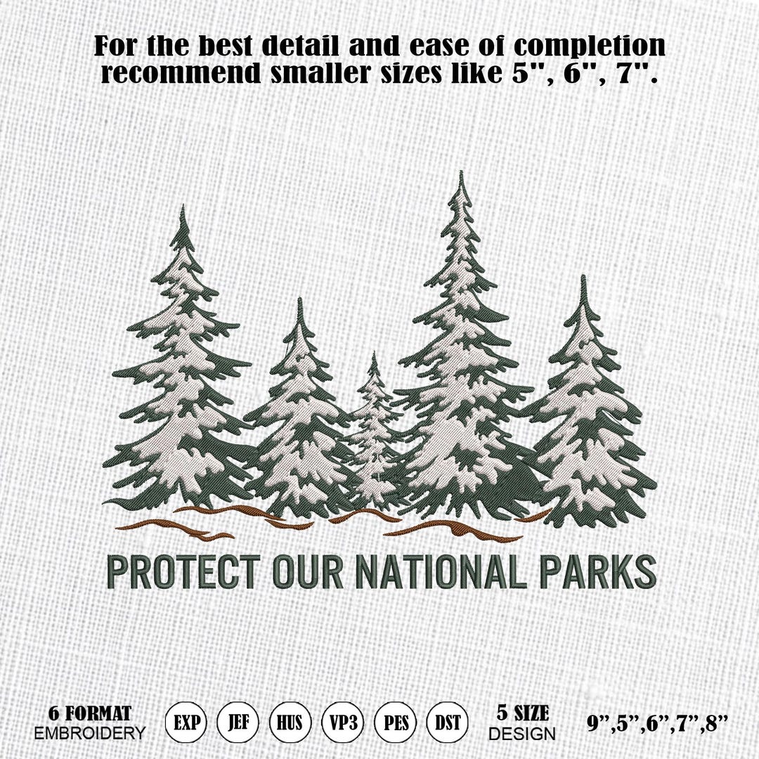 Protect Our National Parks Embroidery Digital, Stop Deforestation ...