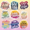Inspirational and Motivational PNG Sticker Bundle, Inspirational Quotes ...