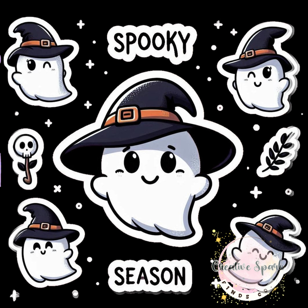 Whimsical Casper Ghost Stickers, Adorable Playful Design for Spooky ...