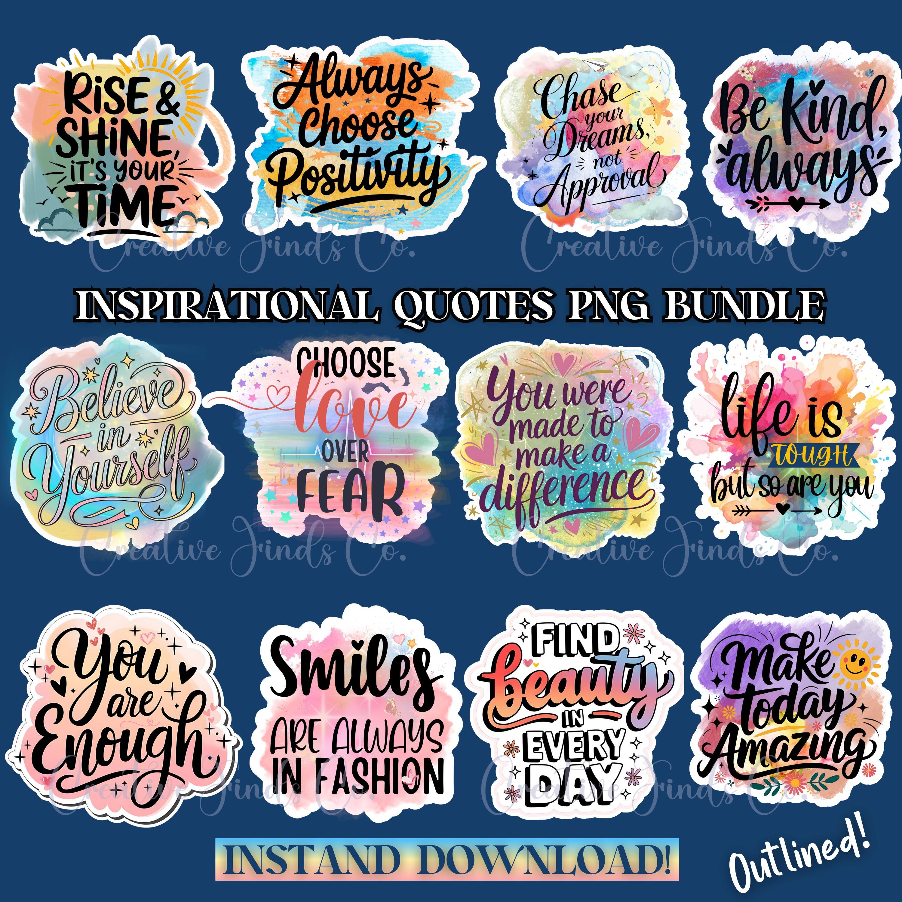 Inspirational Quotes Png Bundle, Motivational PNG, Inspirational Quotes ...