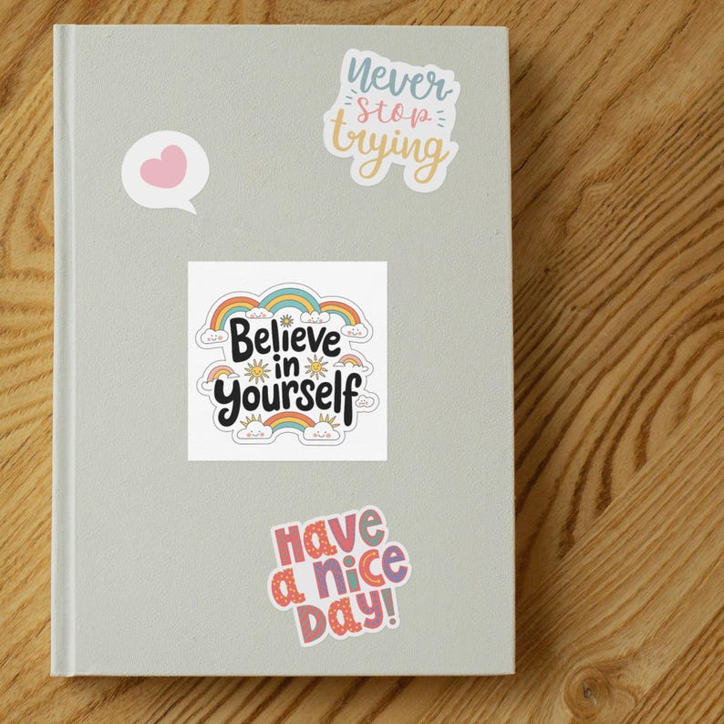 Inspirational & Motivational PNG Sticker Bundle, Positive Quotes PNG ...