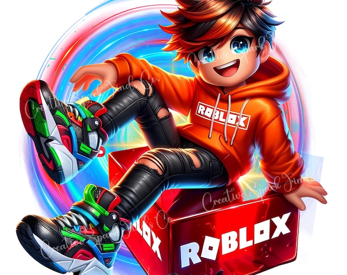 Roblox Gamer PNG: Boy Character Clipart, Game Stickers (digital ...