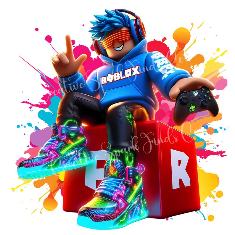 Roblox Gamer PNG Bundle: Boy's Shirt Designs, Stickers (digital ...