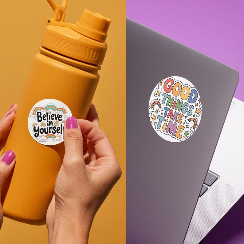 Inspirational & Motivational PNG Sticker Bundle, Positive Quotes PNG ...