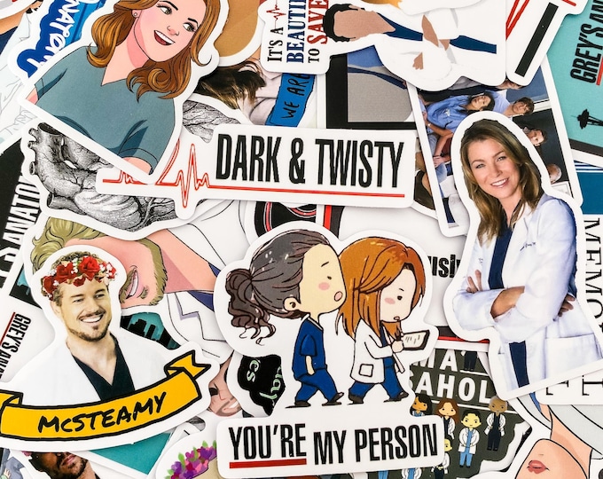 Grey's Anatomy Sticker Pack Doctor Laptop Decals Grey-sloan Memorial ...