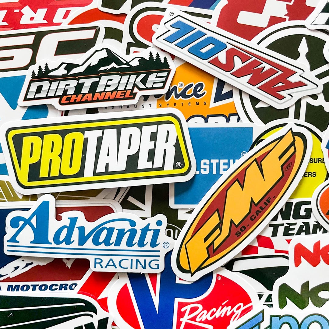 100 Random Racing Stickers, Motorcycle Brand Stickers, Auto Racing ...