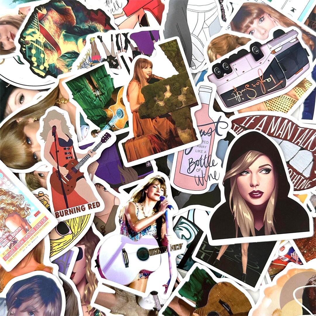 100 Random Taylor Stickers, Music Icon Vinyl, Aesthetic Stickers ...