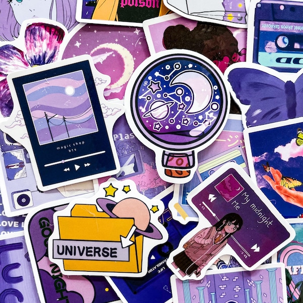 Purple Aesthetic Stickers - Etsy