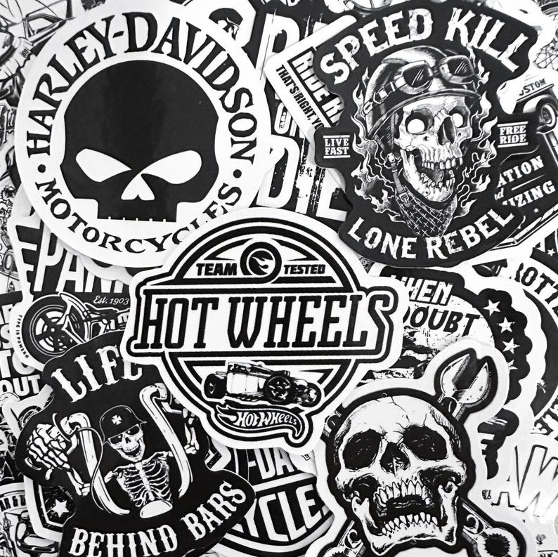 100 PCS Chopper Stickers Pack, Motorcycle Sticker Set for Bottle Laptop ...