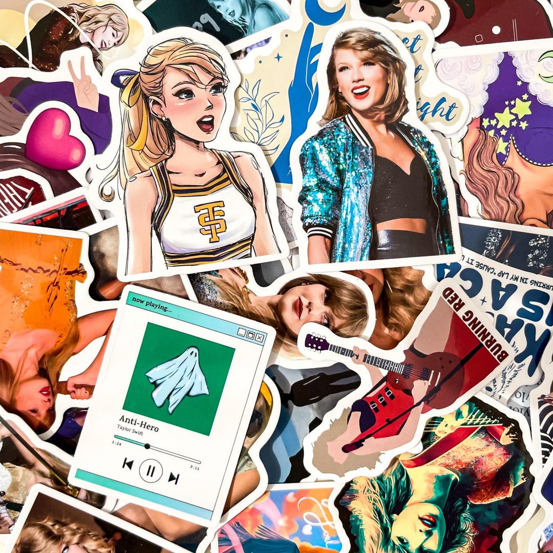 100 Random Aesthetic Stickers, Taylor Sticker Pack, Inspired Art ...