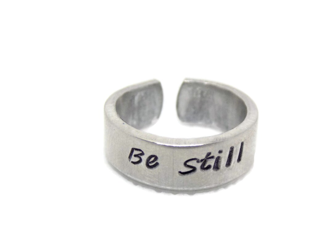 Be Still Ring Handstamped Customizable - Etsy